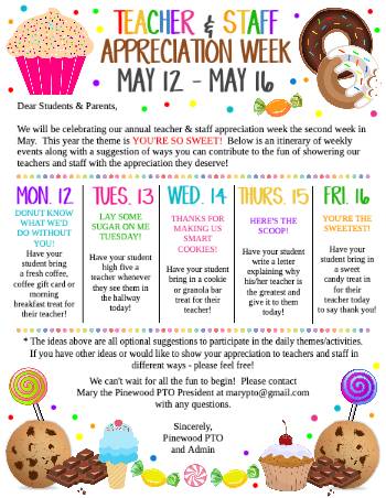 Sweet Candy Theme Teacher Appreciation Invitation Take Home Newsletter ...