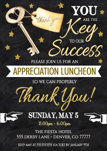 Appreciation Invitation, Grateful For You Teacher Staff Invitation ...