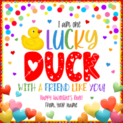 Rubber Duck Valentine's Day Gift Tags - Templett Shop