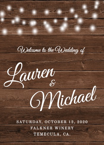 Rustic Wedding Folding Program Template, Rustic Lights Printable ...