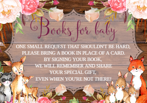 Books for Baby Cards Baby Shower Books for Baby Book Request Card Bring ...